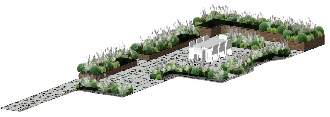 Courtyard In Architecture Drawing Photoshop Rendering Backyard | My XXX ...